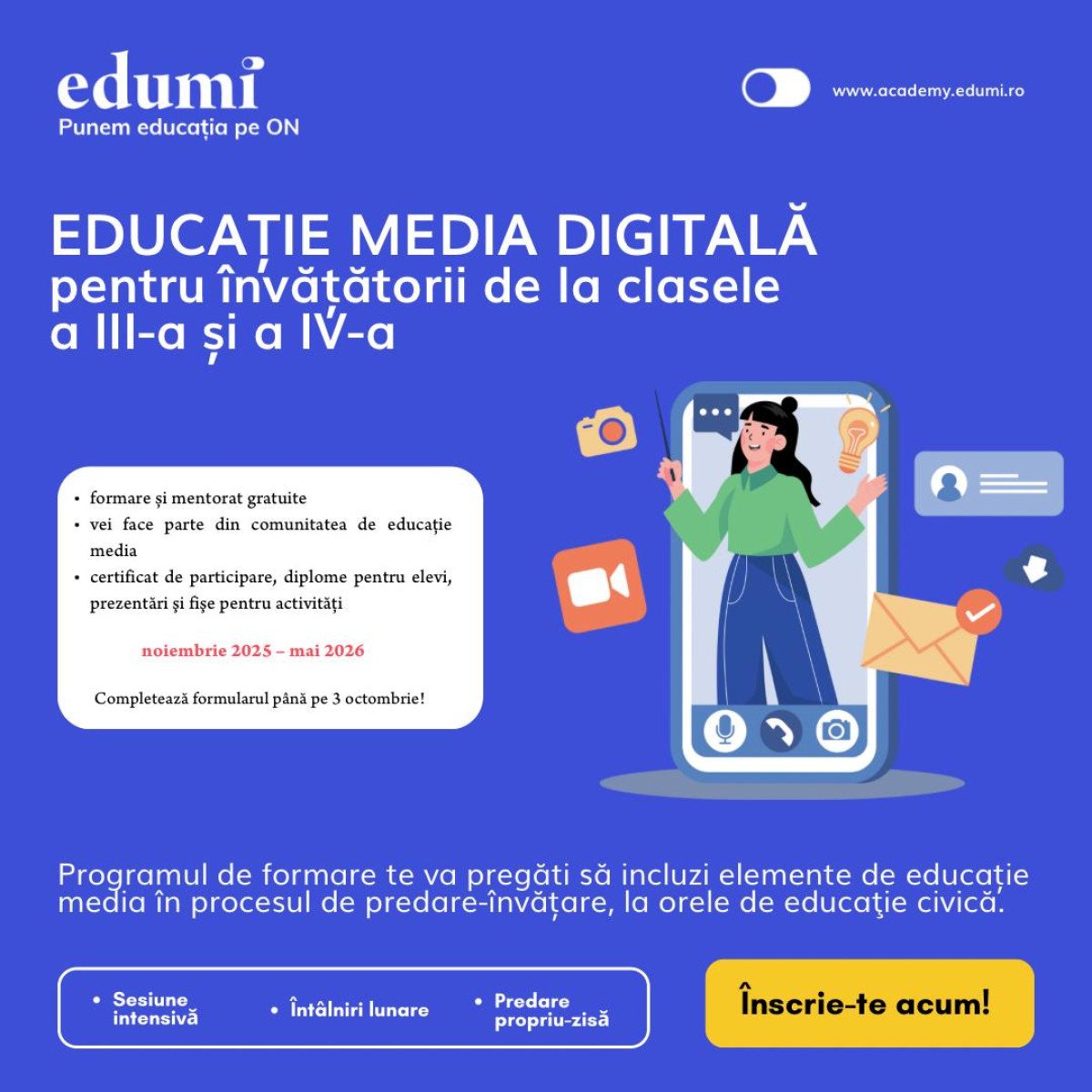 Edumi Academy - Programul de formare EDUCAȚIE MEDIA DIGITALĂ pentru ...